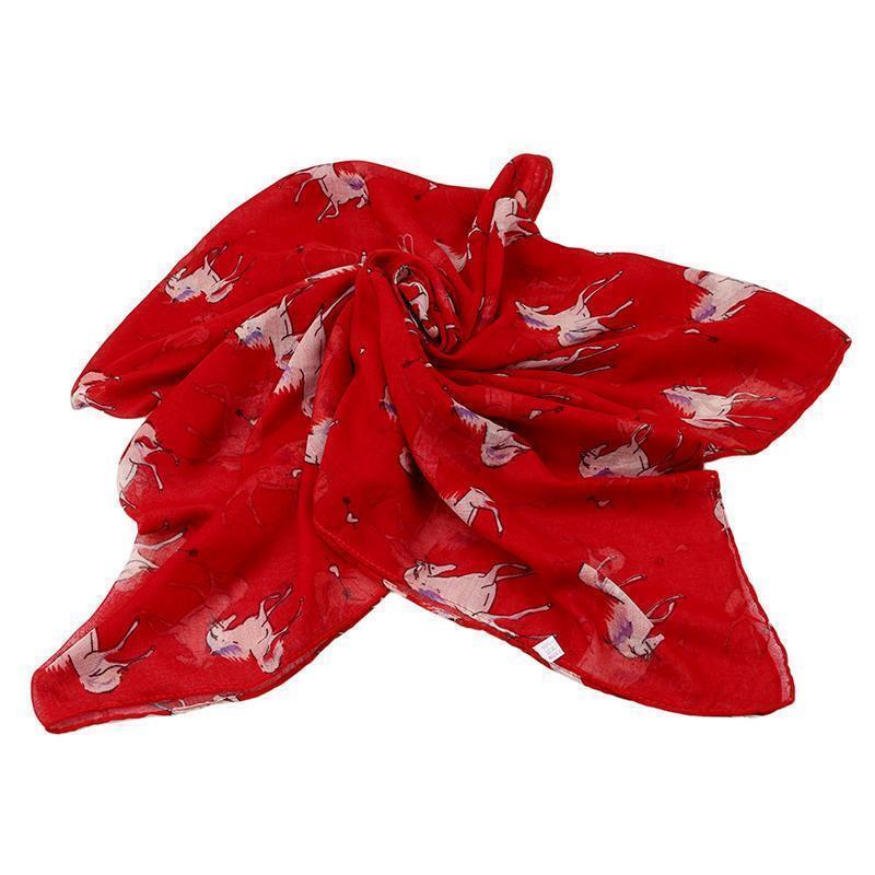 LADIES ANIMAL PRINT SCARF WRAP SHAWL SUMMER FOX, SHEEP & HORSE UK ...