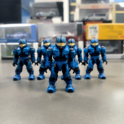 5PCS HALO MEGA BLOKS BLUE UNSC CQB SPARTAN MINI FIGURE COVENANT LOCUST ...