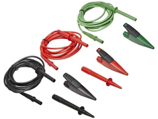 Fluke TL1550B Test Leads with Alligator Clips - Red/Green/Black for ...