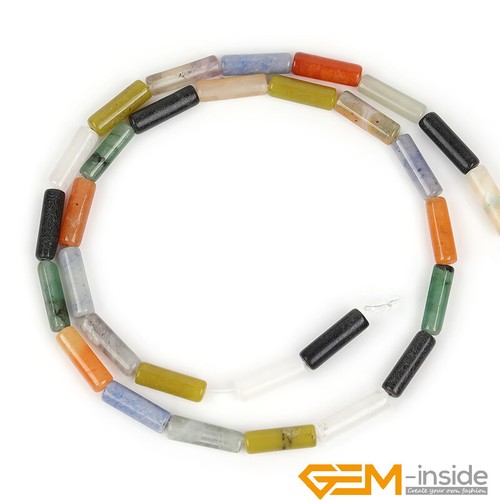 Natural Assorted Stones Tube Spacer Loose Beads For Jewelry Making ...