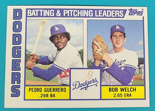 1984 Topps #306 Dodgers Leaders Pedro Guerrero / Bob Welch Baseball ...