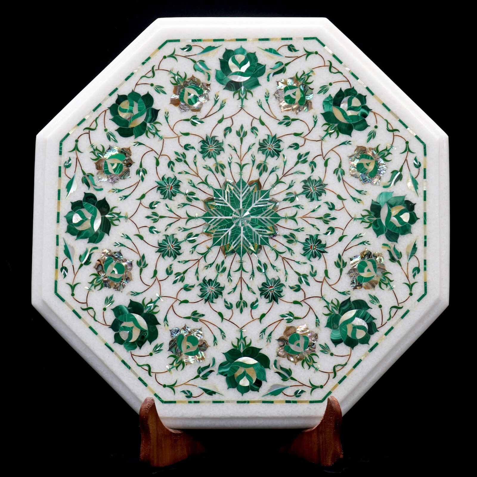 15" corner Marble Table Top Precious stone Inlay handmade Work Home ...