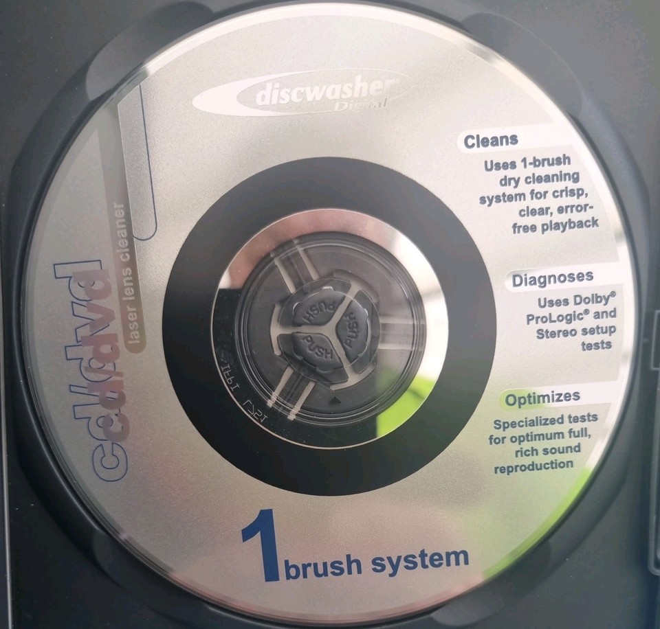 Discwasher Digital DVD One Brush Dry Laser Lens Cleaner Disc Diagnoses ...