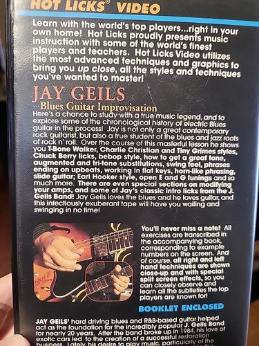 Jay Geils Blues Guitar Improvisation Hot Licks VHS | eBay
