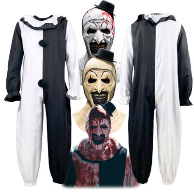 Art the Clown Cosplay Terrifier Costume Horror Bodysuit Mask Full Suit ...