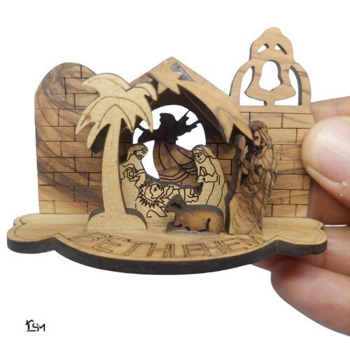 Nativity Scene Olive Wood Hand Made Holy Family Craft Bethlehem ...