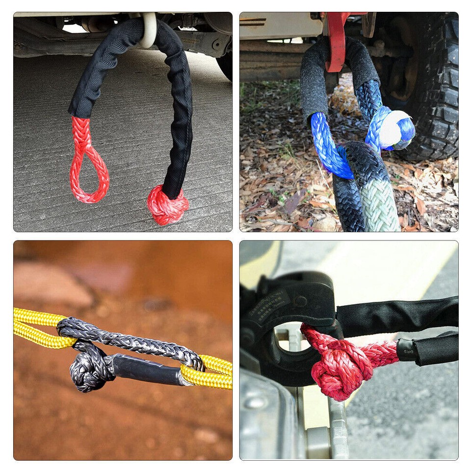 Heavy Duty Recovery Ring Snatch Block Pulley w/ Soft Shackle Tow Winch ...