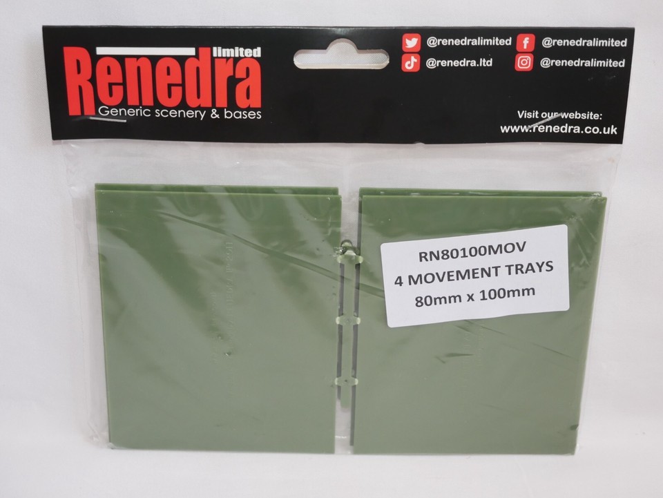 Renedra Ltd Generic Scenery & Bases 4 Movement Trays 80mm x 100mm ...