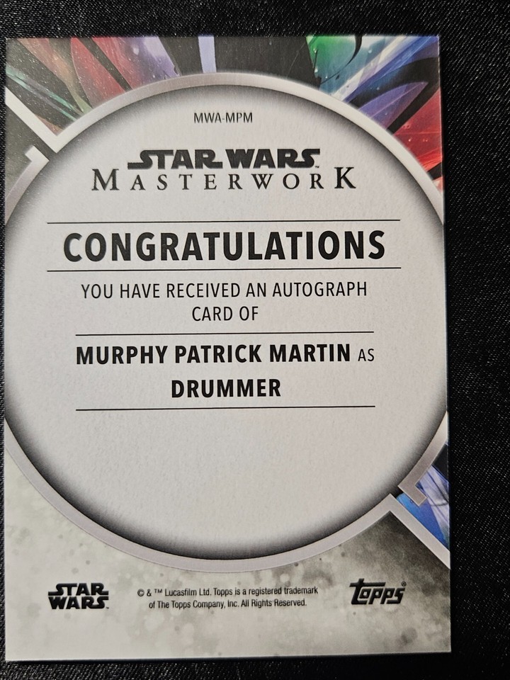 2022 Topps Star Wars Masterwork Murphy Patrick Martin As Drummer Auto # ...