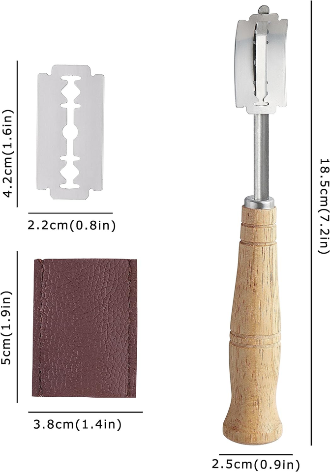 Stainless Steel Bread Lame: Premium Dough Scoring Tool with 10 Razor ...