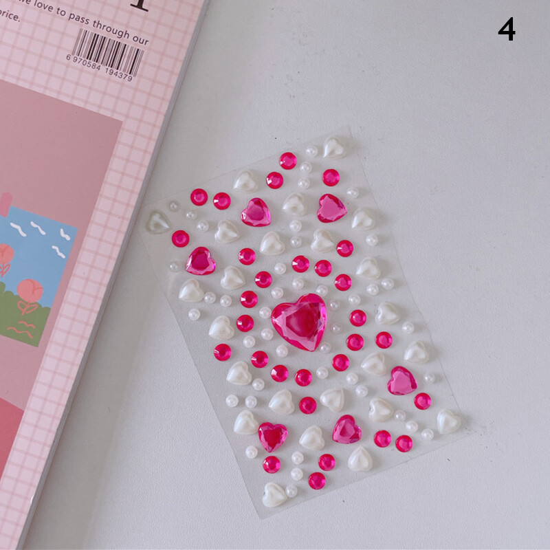 1 Sheet Acrylic Heart Shape 3D Sticker Handbook Decor Photo Album ...