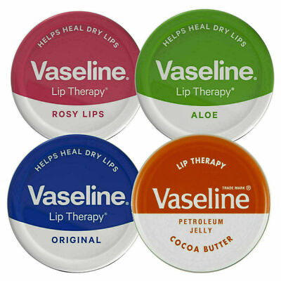2x Vaseline Lip Balm Pocket Size Therapy Petroleum Jelly Tub Mini Size ...