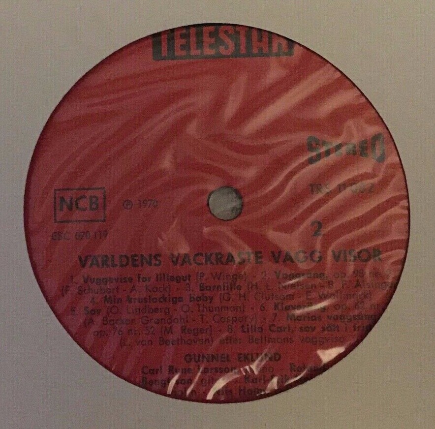 Gunnel Eklund, Carl Rune Larsson - Världens Vackraste Vagg Visor Vinyl ...