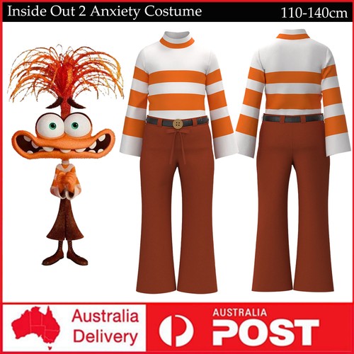 Kids Inside Out 2 Anxiety Cosplay Costume Book Week Party Fancy Outfits ...