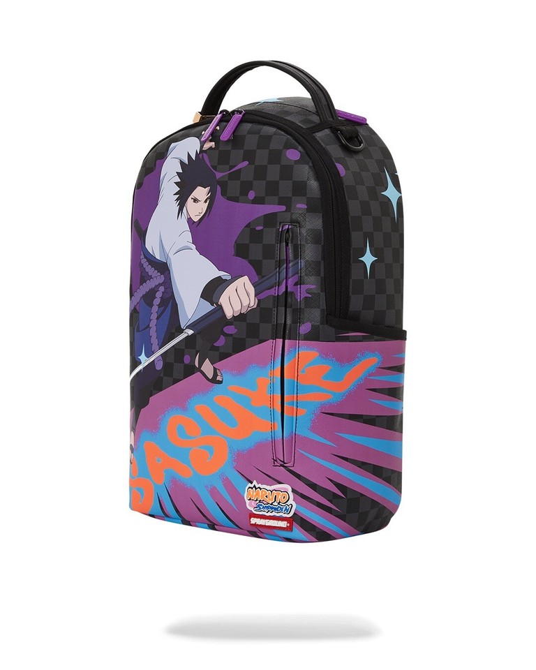 SPRAYGROUND NARUTO SASUKE Splash BACKPACK Vegan Leather Bag Pack School ...