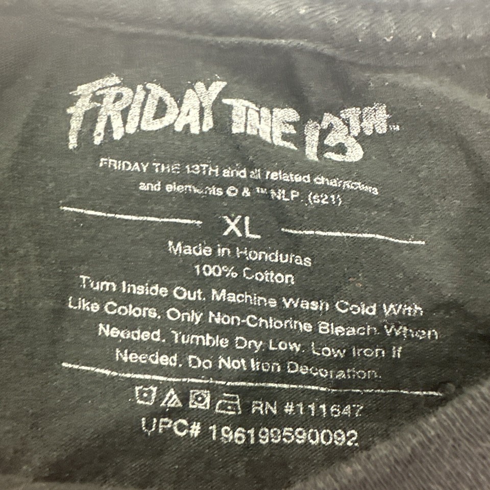 Friday The 13th Men's Blue Jason Mask Distressed Graphic Print T-Shirt ...