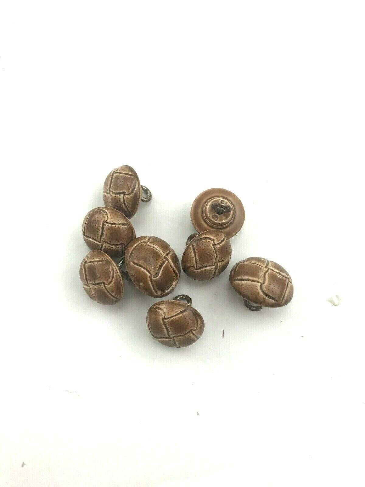 Vintage 8 pc brown shank buttons sewing craft scrapbook | eBay