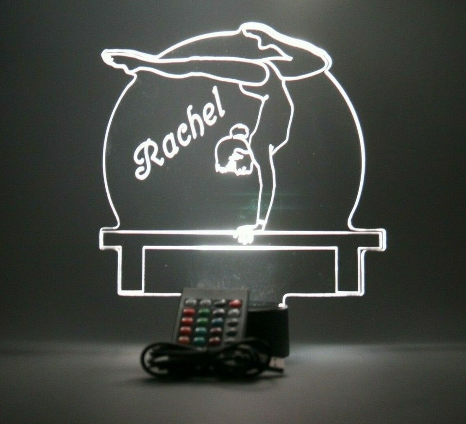 Gymnast on Beam Night Light Up Lamp LED Personalized Gymnastics Light W ...