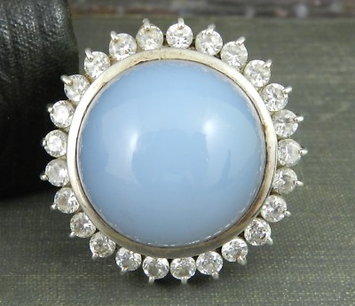 Barry Brinker 950 Silver LARGE Chalcedony Cocktail / Statement Ring | eBay