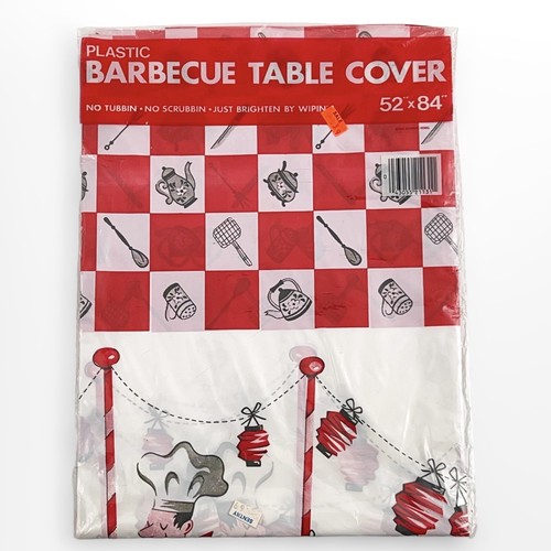 Vintage Plastic Barbecue BBQ Table Cover Mid Century Retro Electro ...