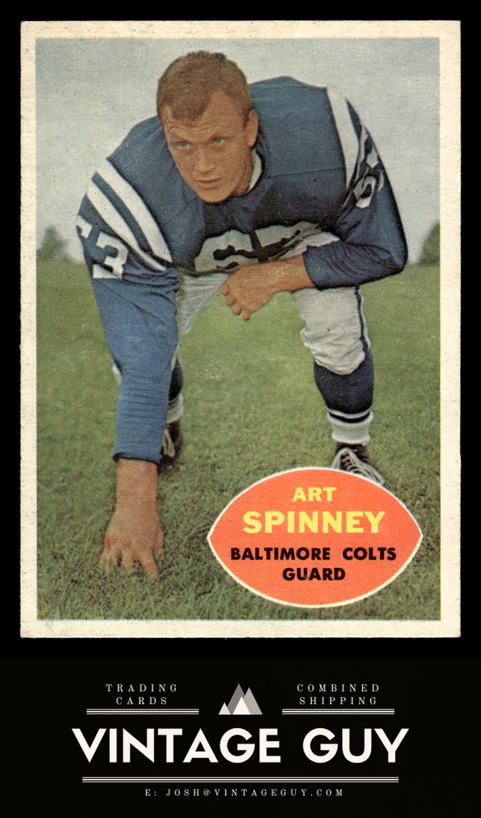 1960 Topps #7 Art Spinney Vintage Baltimore Colts Football Card | eBay