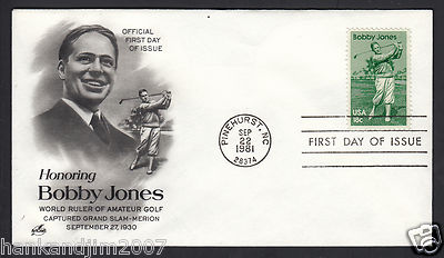 Bobby Jones 1981 USPS First Day Cover with 18 cent Commemorative Stamp ...