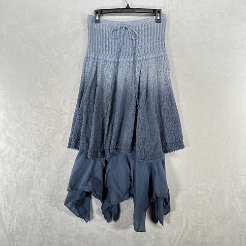 Vintage Me 2 Magic Skirt Womens Medium Blue Lace Ombre Fairy Crochet ...