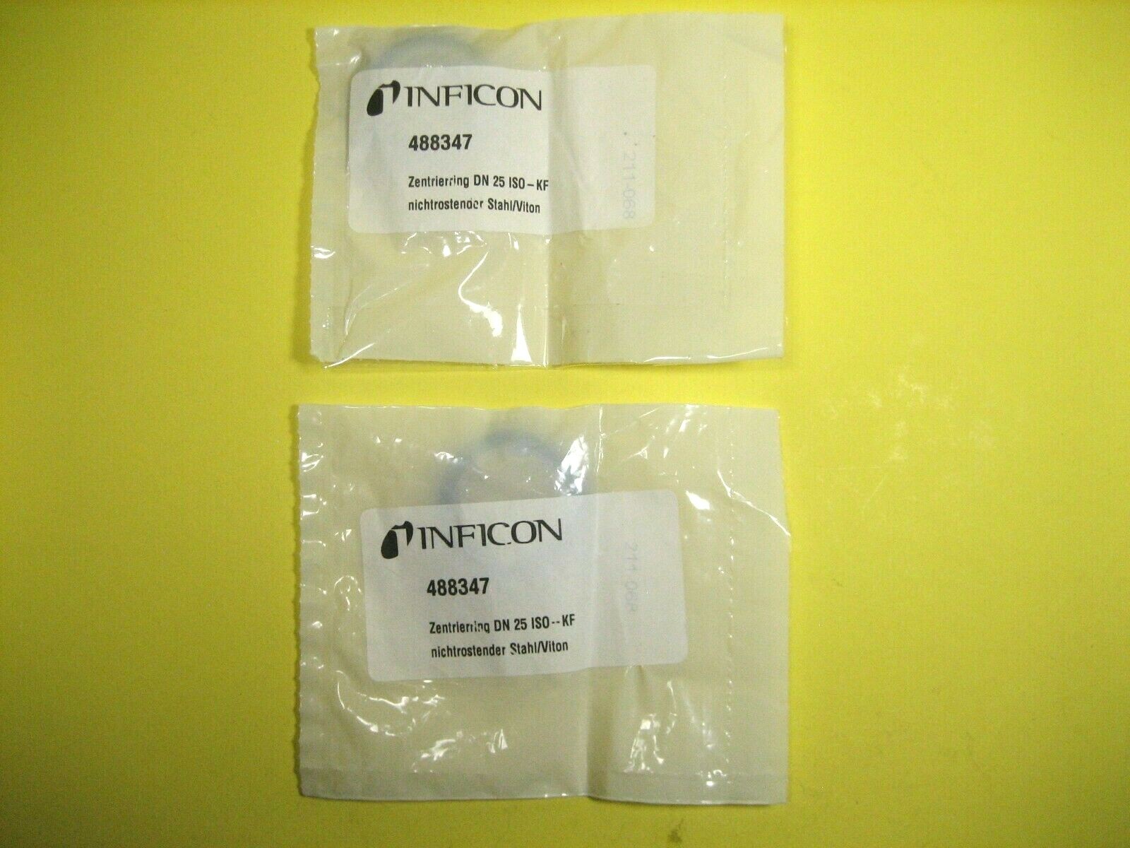 Inficon 488347 KF25 Aluminum Centering Ring Viton Lot of 2 | eBay