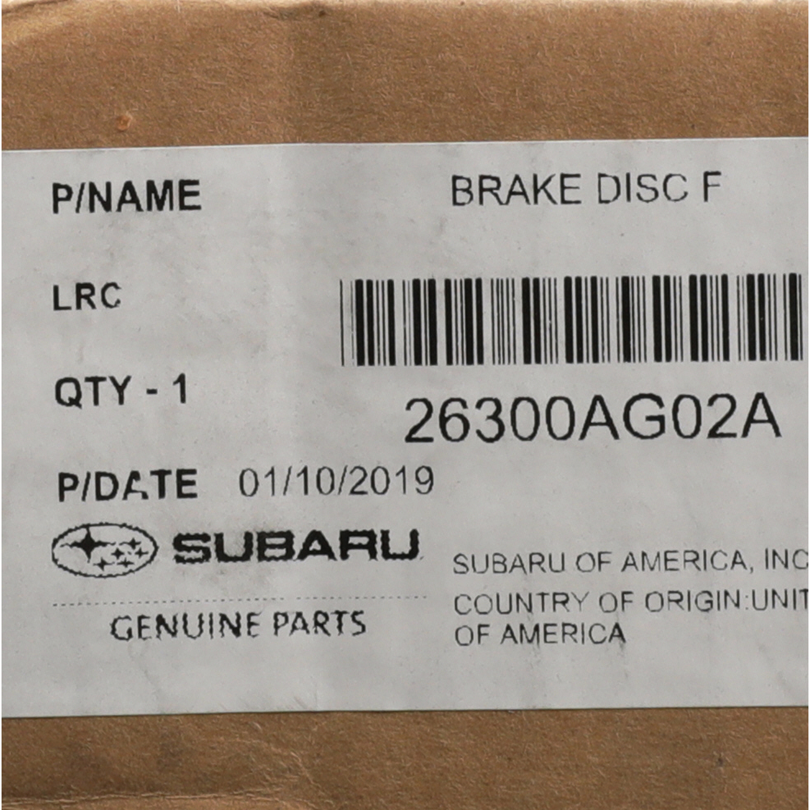 OEM NEW Front Left or Right Brake Disc Rotor 06-14 Legacy Outback ...