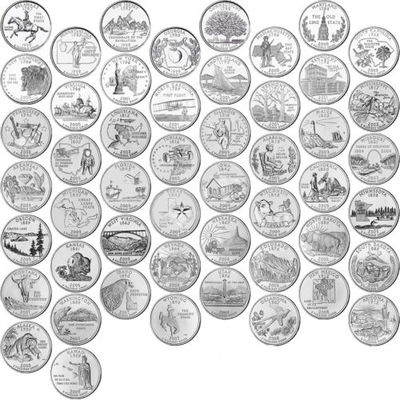 1999-2008 US State Quarters Complete Uncirculated Collectible Set of 50 ...