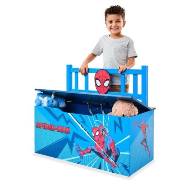 Marvel Spider-Man Storage Bench Kids Toy Organizer Seat Box Bedroom ...