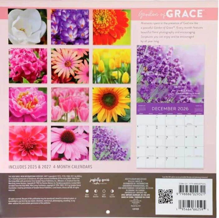 "Garden of GRACE" by DaySpring 2026 Calendar 12" X 24" open 16 month | eBay
