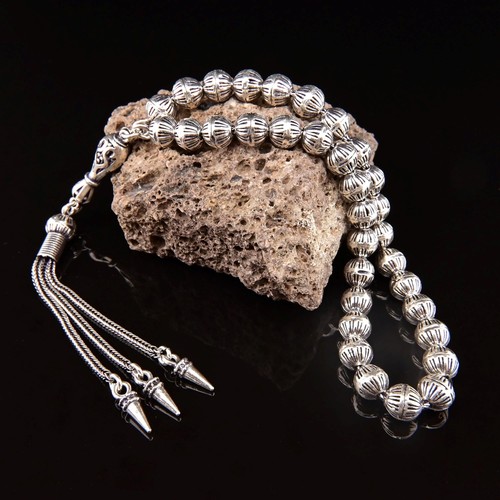 925 sterling silver 33 Islamic Prayer Beads Misbaha Tesbih Tasbih ...