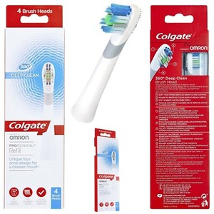 4 x Colgate Refill Toothbrush Heads 360 ProClinical Oral Care Omron ...