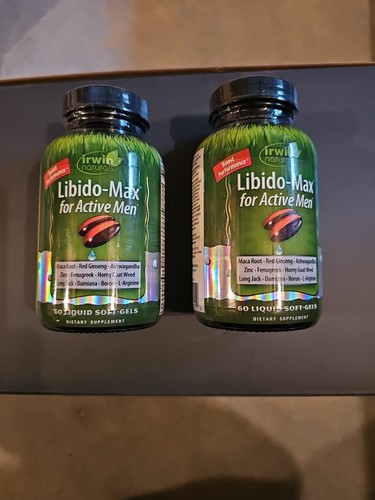 2x Irwin Naturals Libido-Max Active Men L-Arginine Red Ginseng Long ...