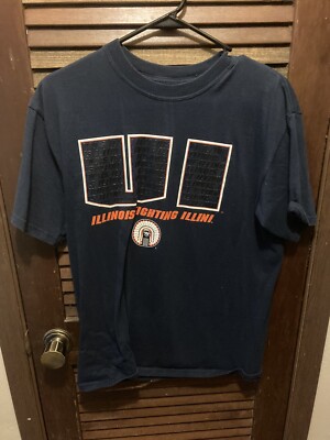 Vintage University of Illinois Chief Illiniwek T-Shirt - Navy, Men's ...