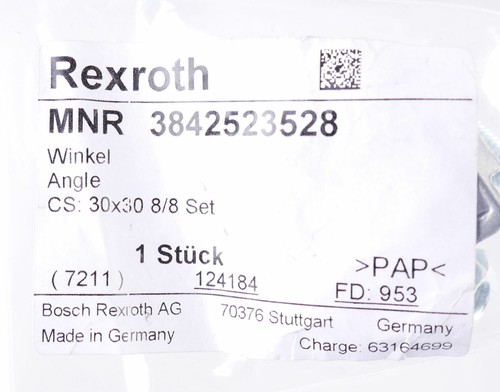 REXROTH 3842523528 ANGLE 30X30 8/8 SET ! NEW ! | eBay