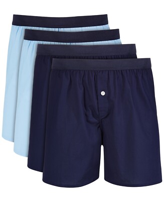 Club Room Mens 4 Pk Cotton Boxers Navy Blue Small Boxer Shorts ...