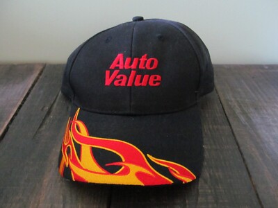 VTG Auto Value Flames Hat Cap Baseball Adjustable Strap One Size | eBay
