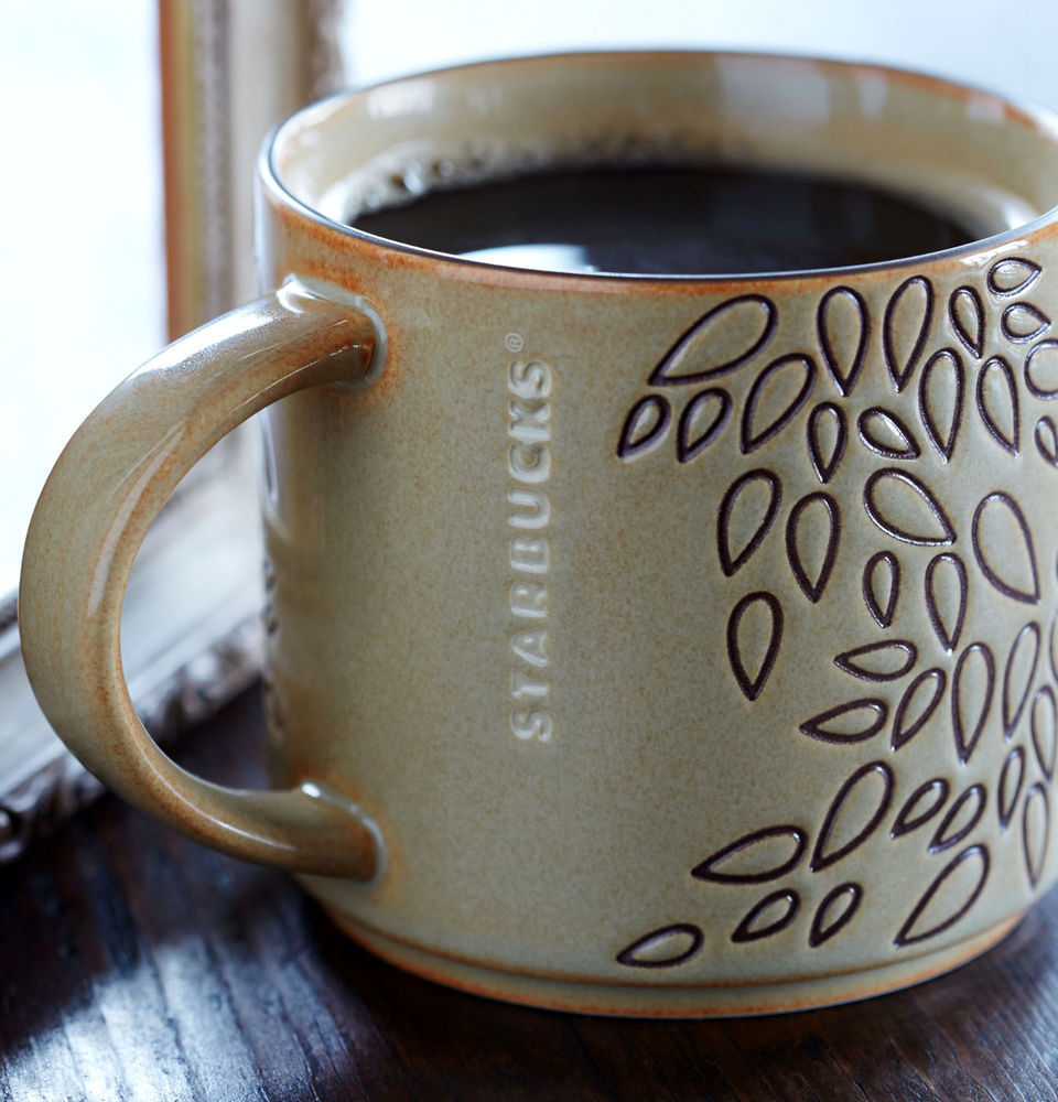 Starbucks "Origin" Ceramic Debossed Almond Glazed Stacking Mug, 14 fl ...