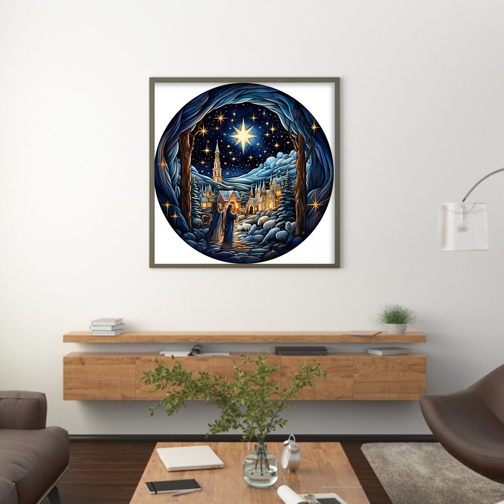 5D DIY Full Round Drill Diamond Painting Night Scene Kit Home Decor ...