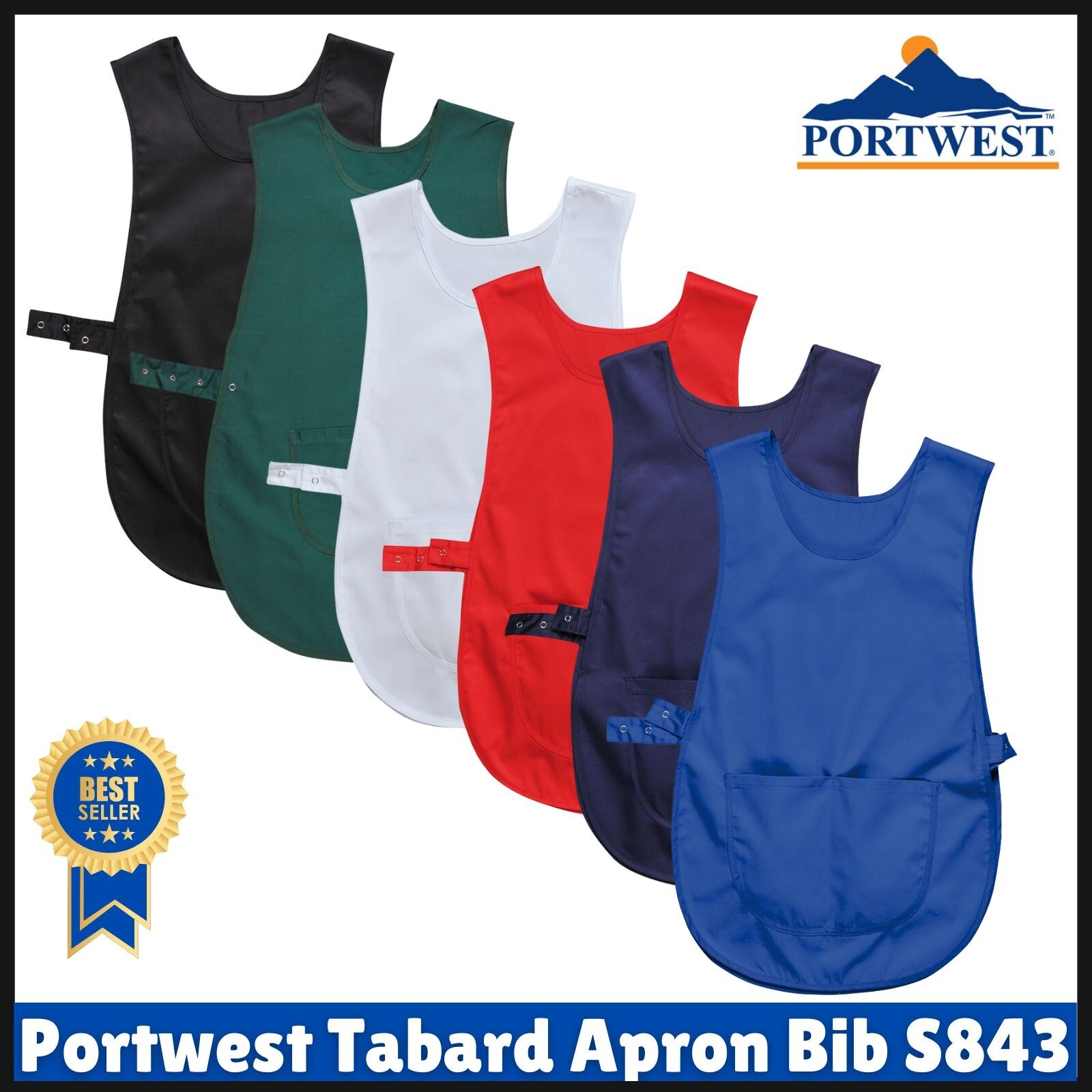 Portwest Tabard Apron Bib with Pocket Food Catering, Cafes Cleaning ...