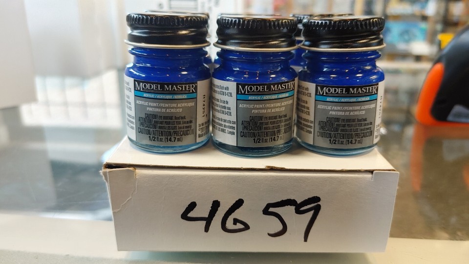 TESTORS MODEL MASTER ACRYLIC PAINT #4659 FRENCH BLUE (G) 6 NEW BOTTLES ...