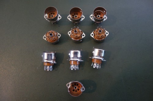 10 Ea ELCO USA Mil Spec 7 Pin Audio Vacuum Tube Sockets With Shield ...