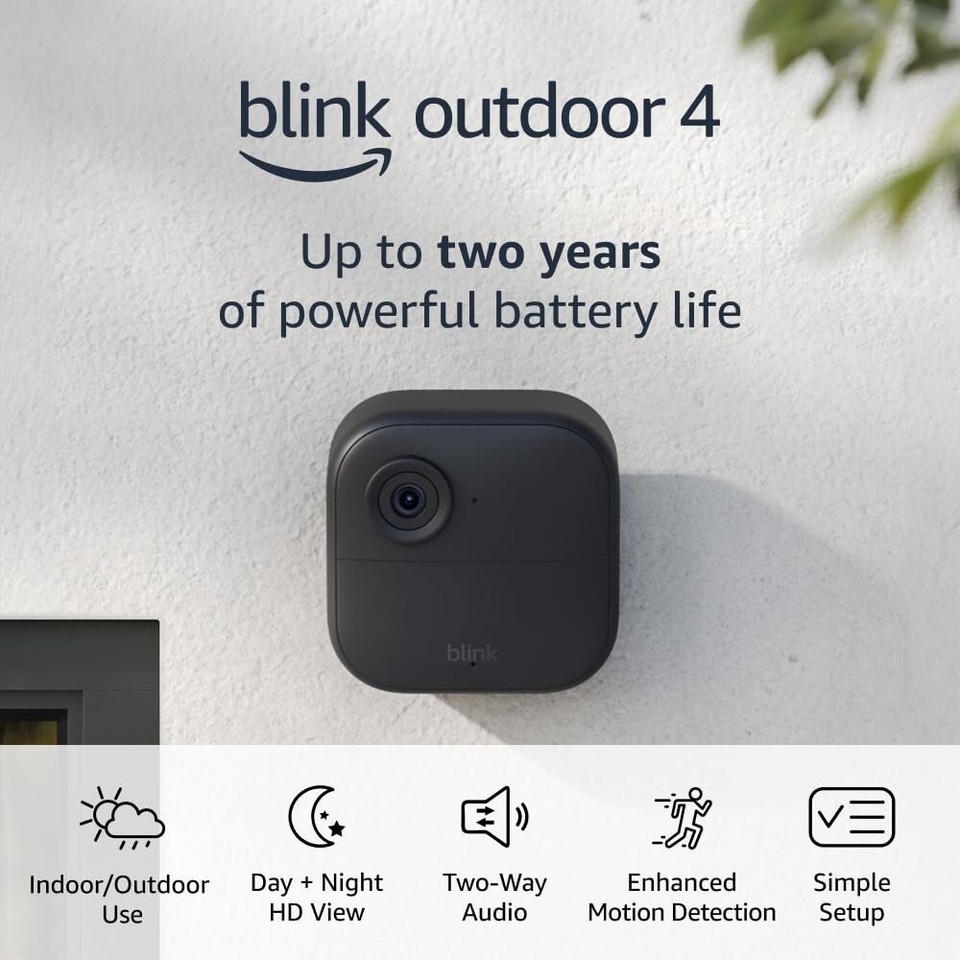 Blink Outdoor 4 (4th Gen) Add-On Wireless Security Camera HD Alexa ...