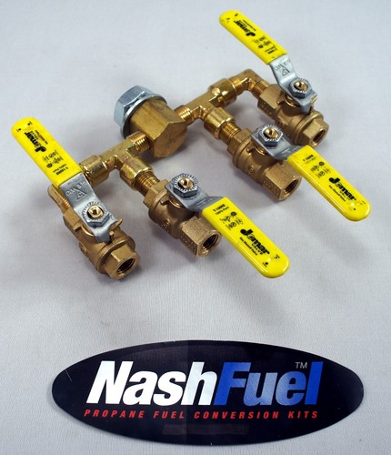 4 WAY HIGH PRESSURE PROPANE MANIFOLD BALL VALVE LOCK OFF LIQUID VAPOR 1 ...