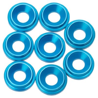 1UP Racing - 7075 LowPro Countersunk Washers, M3, Bright Blue, 8pcs | eBay