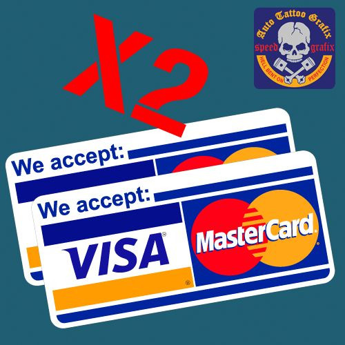 WE ACCEPT VISA MASTERCARD DECAL STICKER X2 SHOPFRONT WINDOW STORE ...