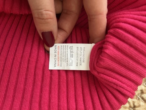 QED London Pink Fuchsia Winter dress long sleeves size UK 10-12 | eBay UK