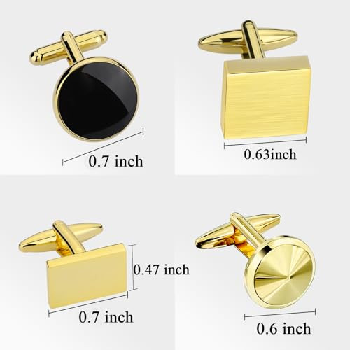 Gold Cufflinks for Men 4 Pairs, Cuff Links Mens Set of 4 Unique Gold | eBay